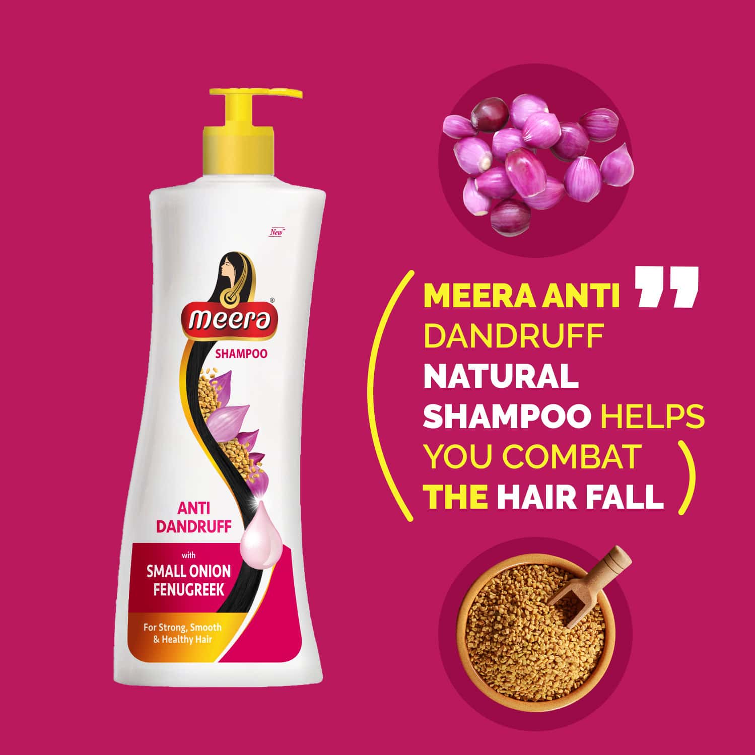 Buy MEERA ANTI DANDRUFF SHAMPOO, WITH GOODNESS OF SMALL ONION AND ...