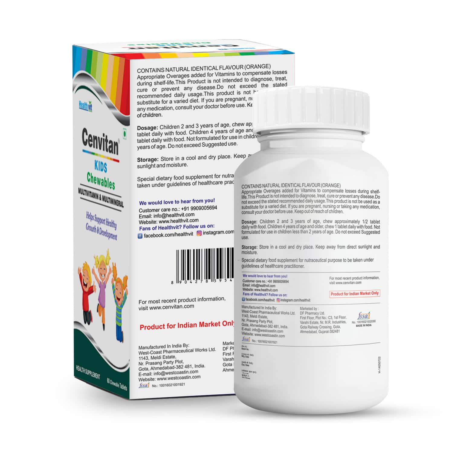 Buy HEALTHVIT CENVITAN KIDS MULTIVITAMIN & MULTIMINERAL CHEWABLE ...