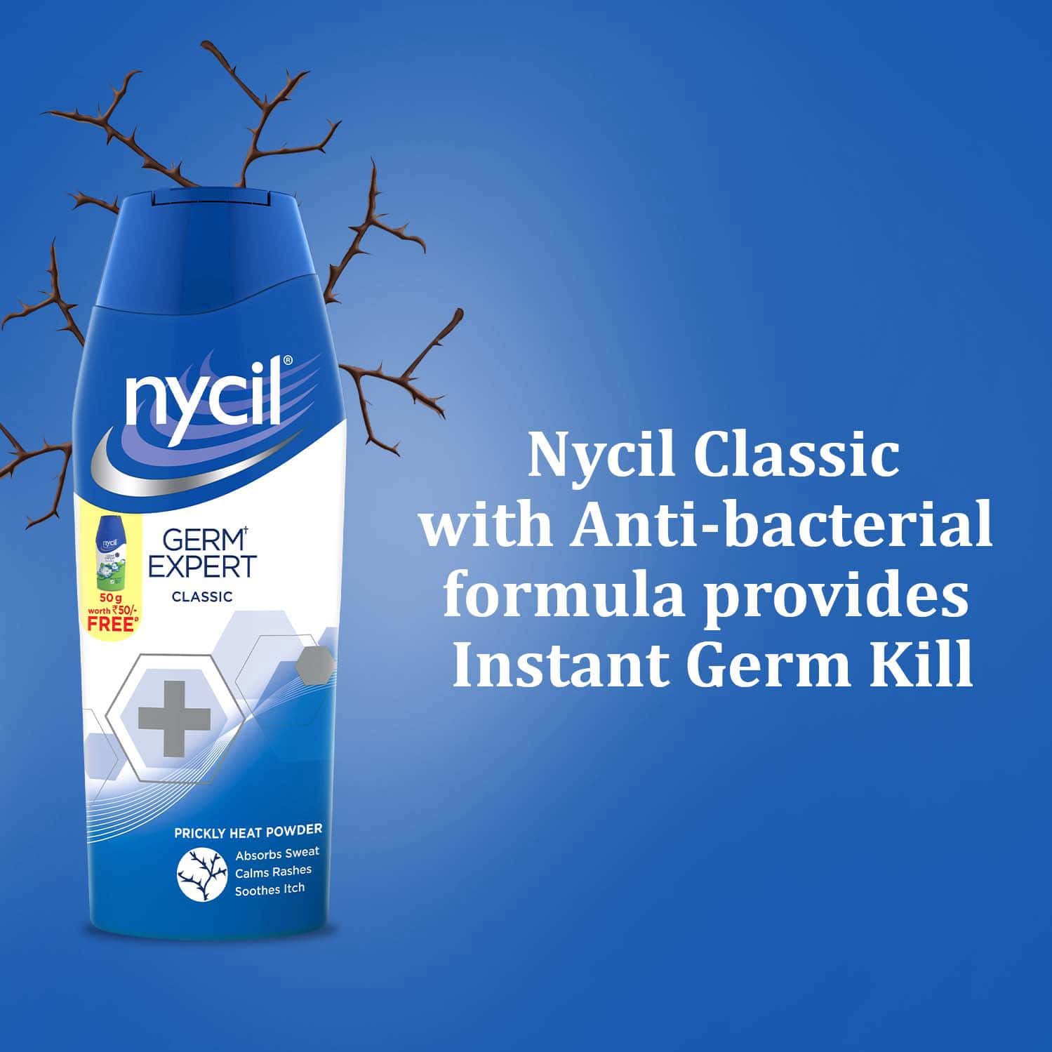 Buy NYCIL CLASSIC PRICKLY HEAT TALCUM POWDER 150GM (COOL HERBAL 50G ...