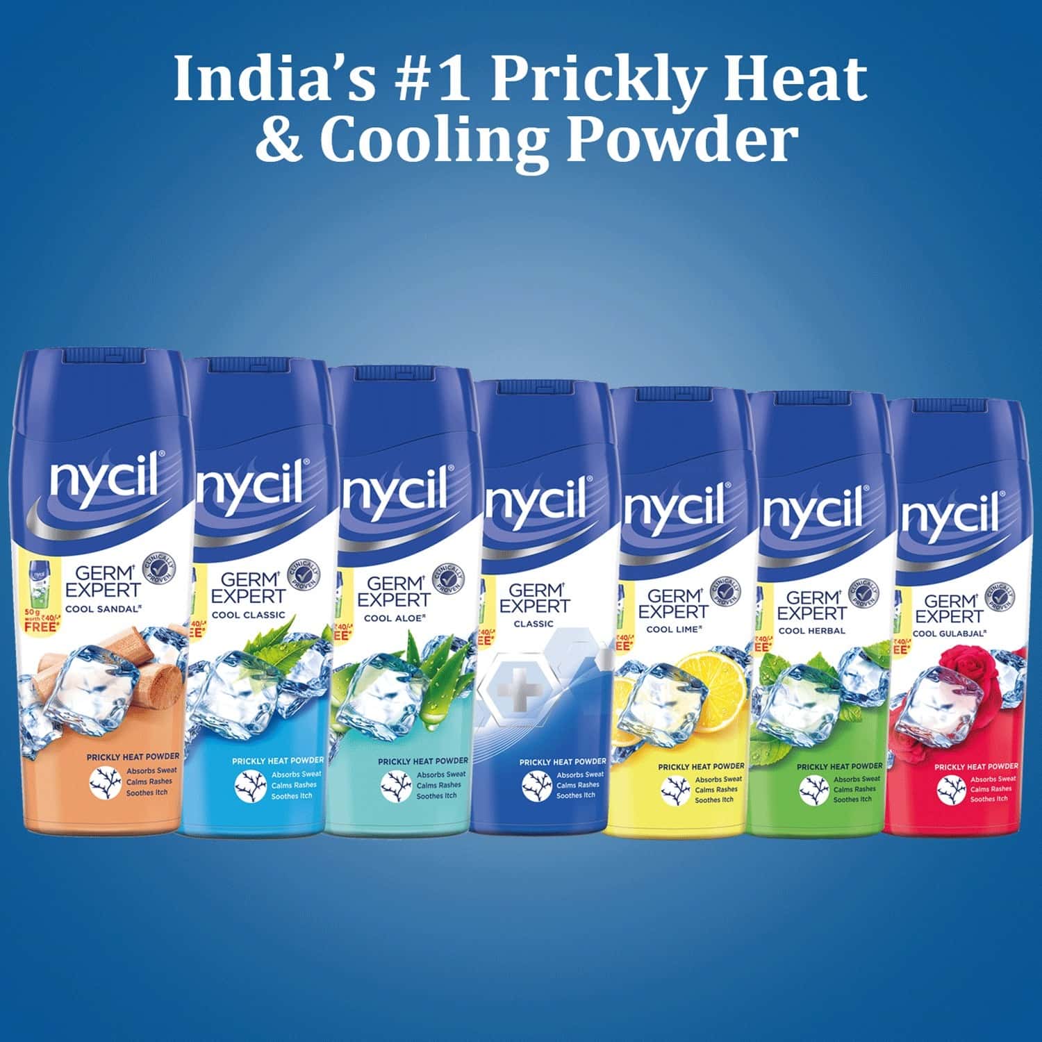 Buy NYCIL CLASSIC PRICKLY HEAT TALCUM POWDER - 150GM (COOL HERBAL 50G ...