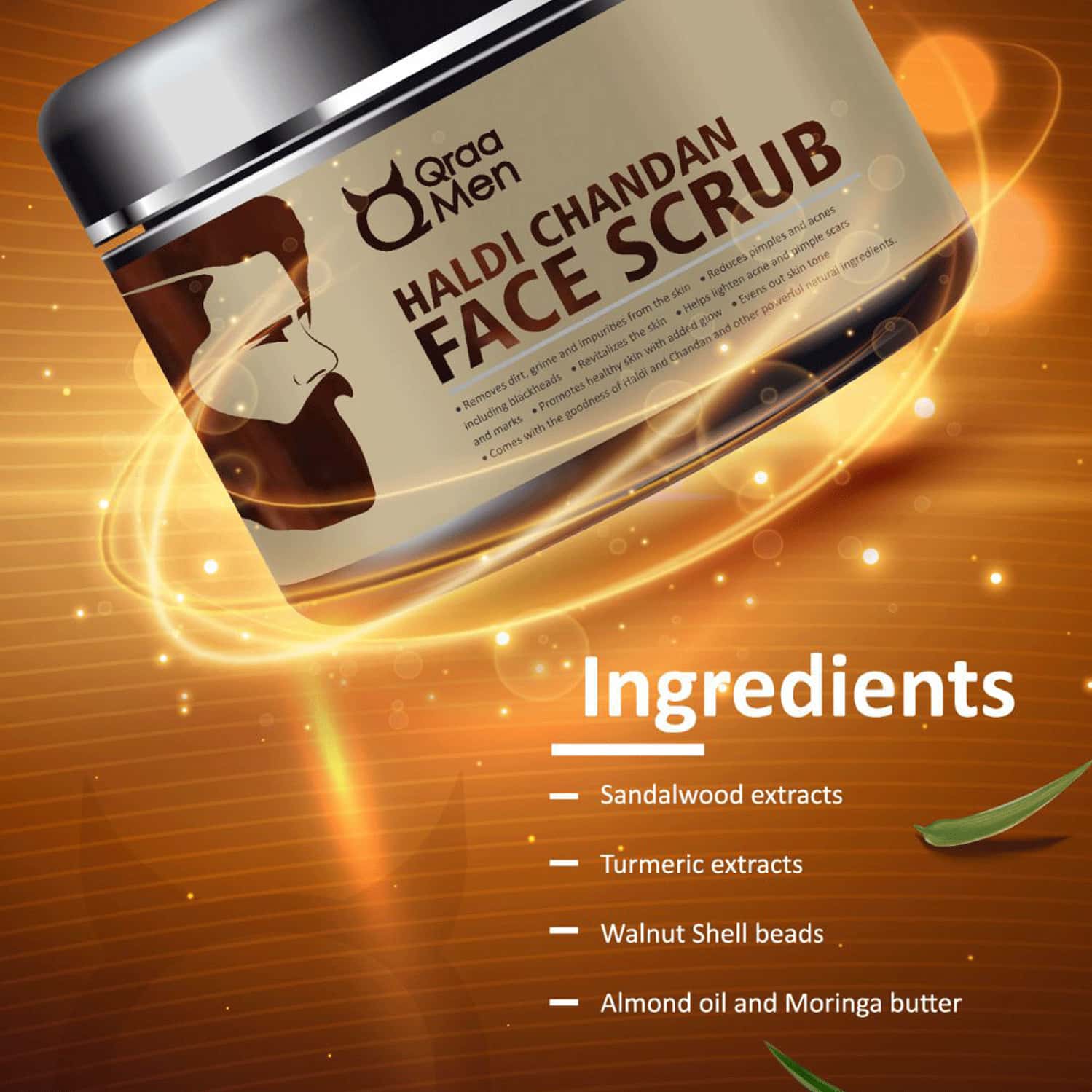 Buy QRAA MEN HALDI CHANDAN FACE SCRUB | SKIN BRIGHTENING/LIGHTENING ...