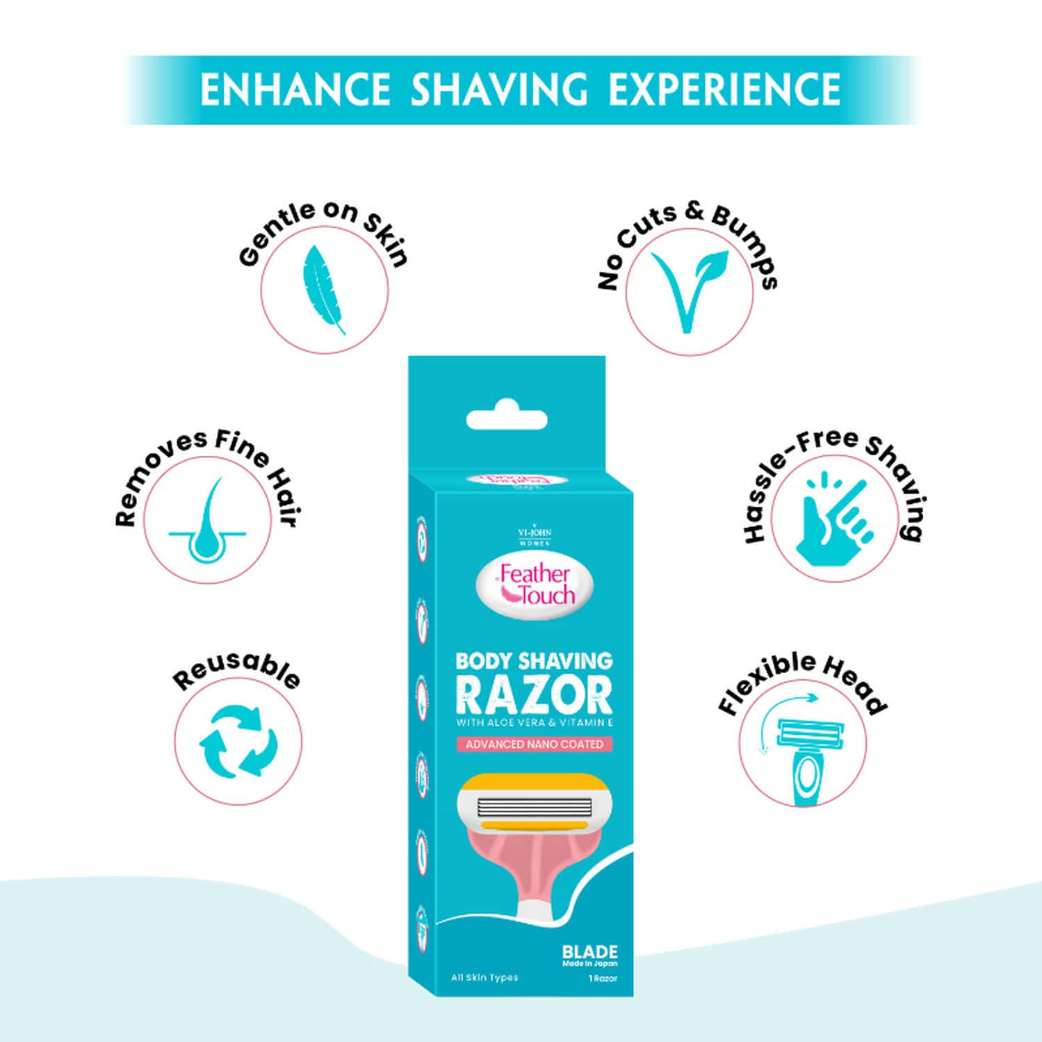 Buy VI-JOHN FEATHER TOUCH BODY SHAVING WOMEN RAZOR Online & Get Upto 60 ...