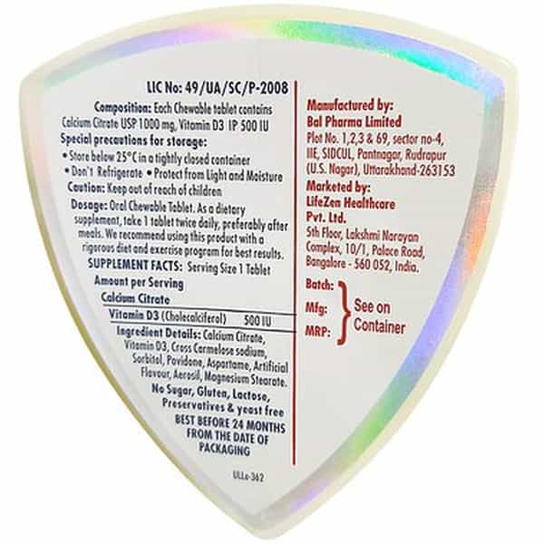 Buy TUSKCA CALCIUM WITH VITAMIN D3 SUGAR FREE ORANGE CHEWABLE TABLET ...