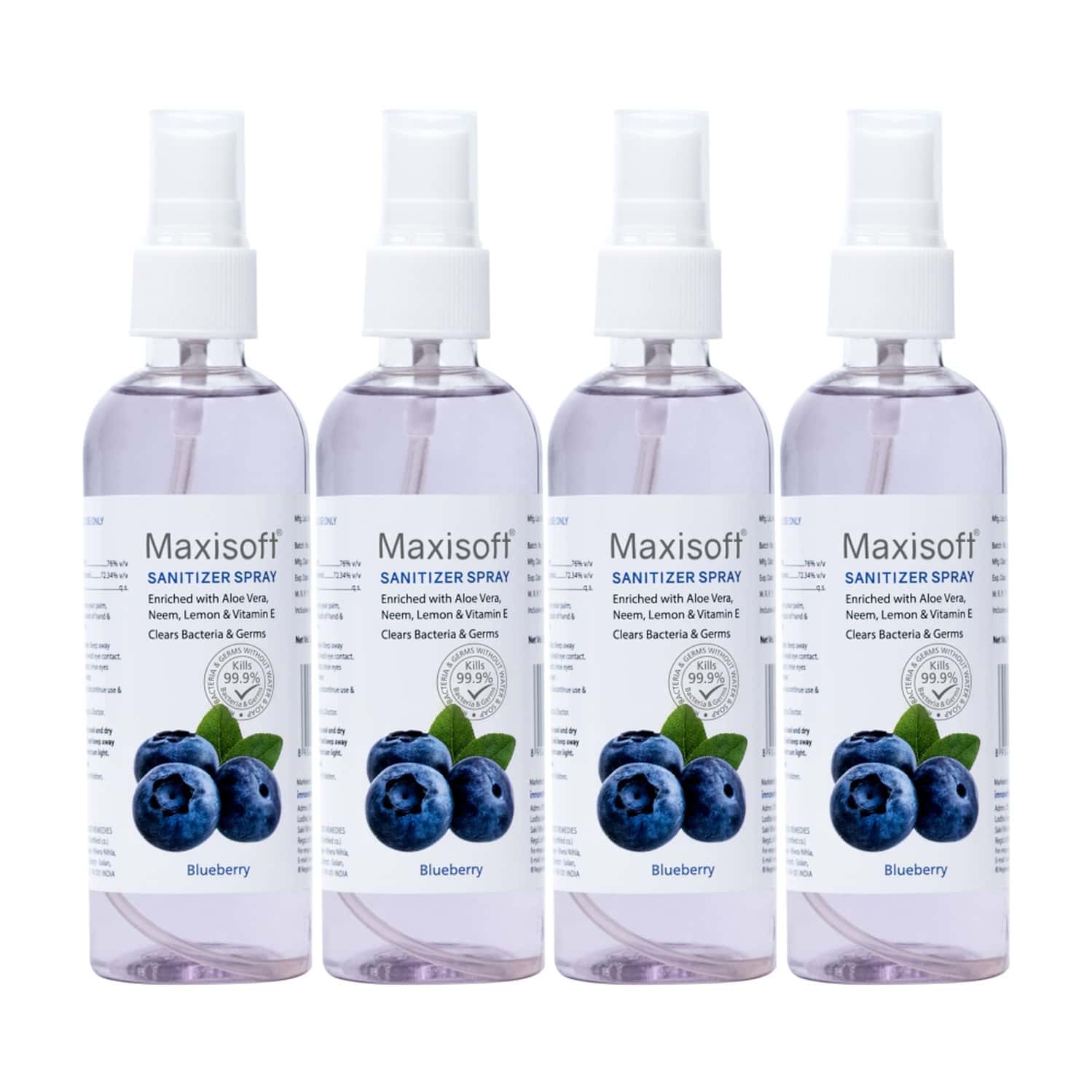 Buy MAXISOFT HAND SANITIZER SPRAY (BLUEBERRY) (120 ML - PACK OF 8 ...