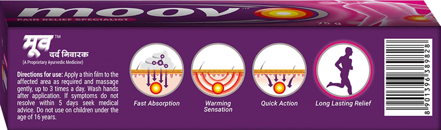 Buy MOOV FAST PAIN RELIEF CREAM - 75G | SUITABLE FOR BACK PAIN, MUSCLE ...