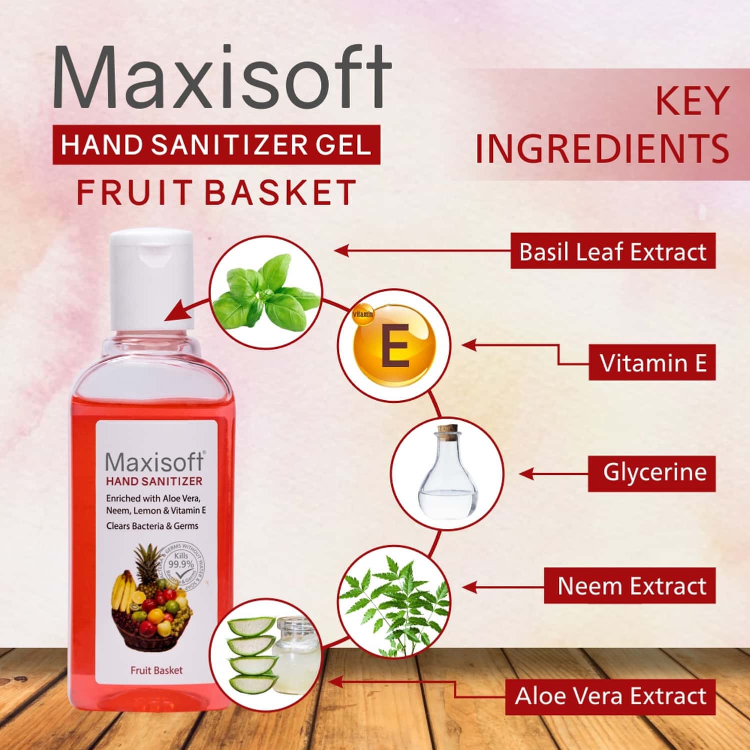 Buy MAXISOFT HAND SANITIZER GEL (FRUIT BASKET) (100 ML - PACK OF 12 ...