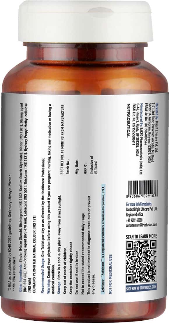 Buy TRUEBASICS ADVANCE CALCIUM - CACIUM 30 TABLETS Online & Get Upto 60 ...