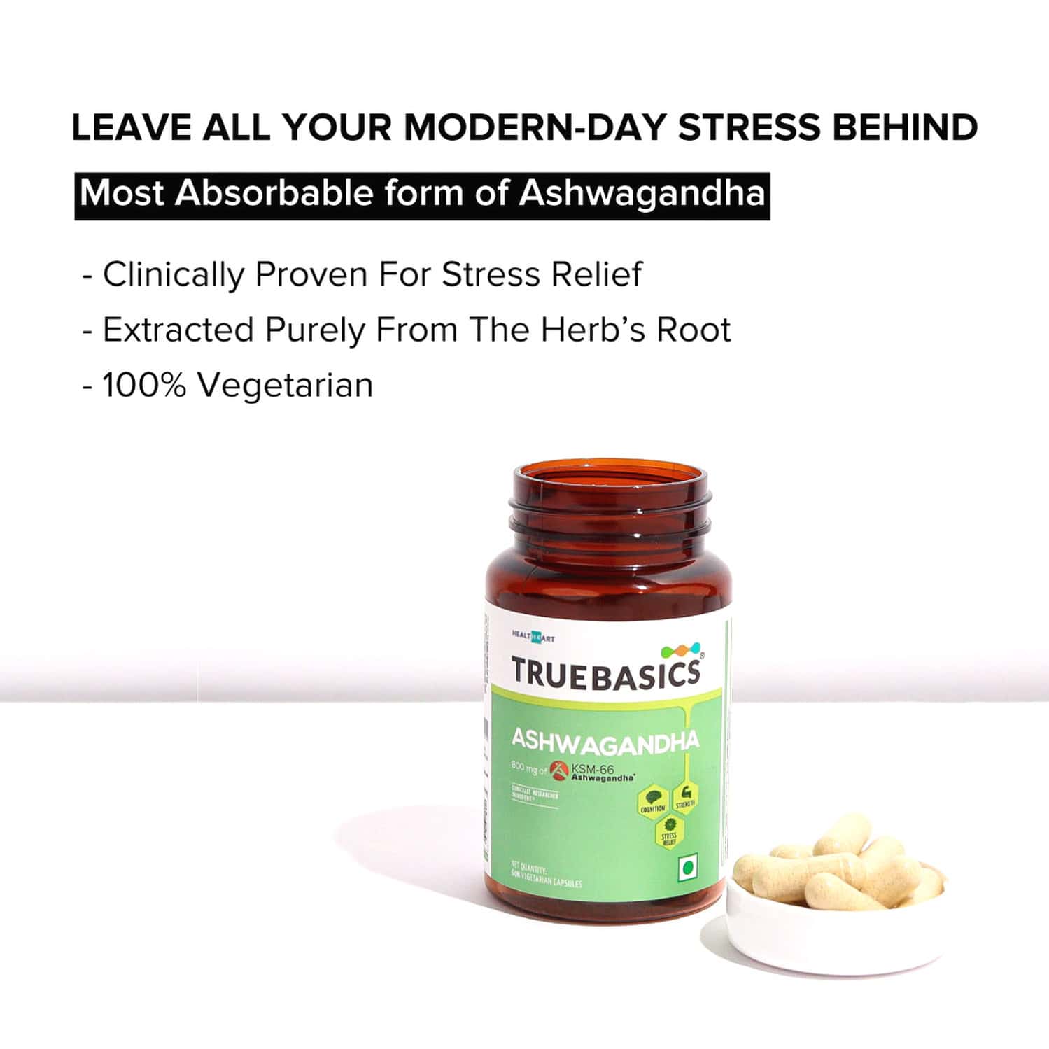 Buy TRUEBASICS ASHWAGANDHA (60 ASHWAGANDHA CAPSULES) Online & Get Upto ...