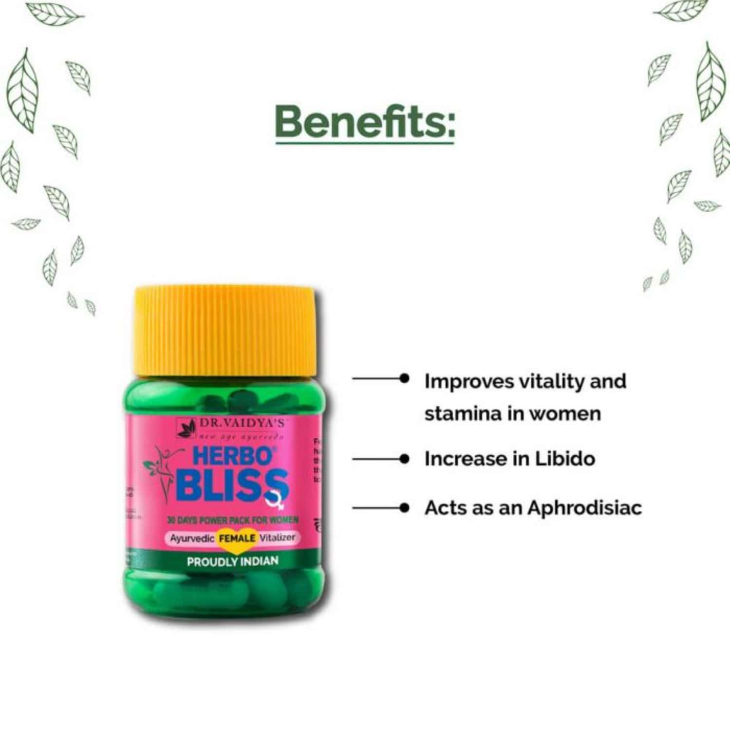 Buy DR. VAIDYA'S HERBOBLISS - AYURVEDIC FEMALE VITALIZER, 30 CAPSULES ...