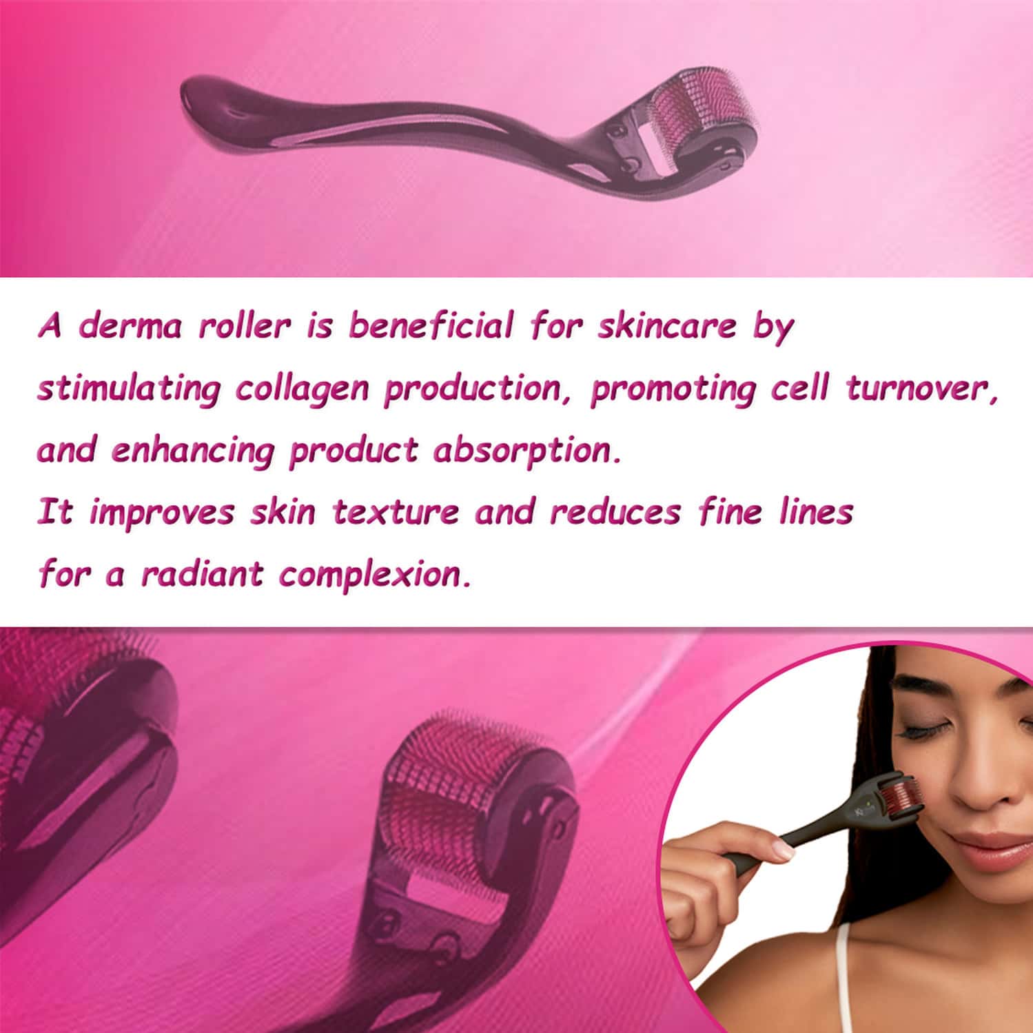 Buy KTEIN DERMA ROLLER 0.5MM WITH 540 TITANIUM NEEDLES FOR HAIR GROWTH ...