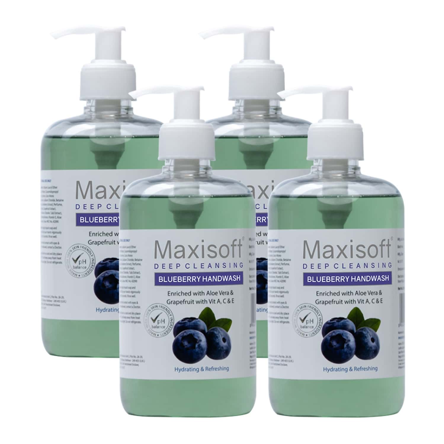 Buy MAXISOFT DEEP CLEANSING BLUEBERRY HAND WASH (500 ML - PACK OF 4 ...