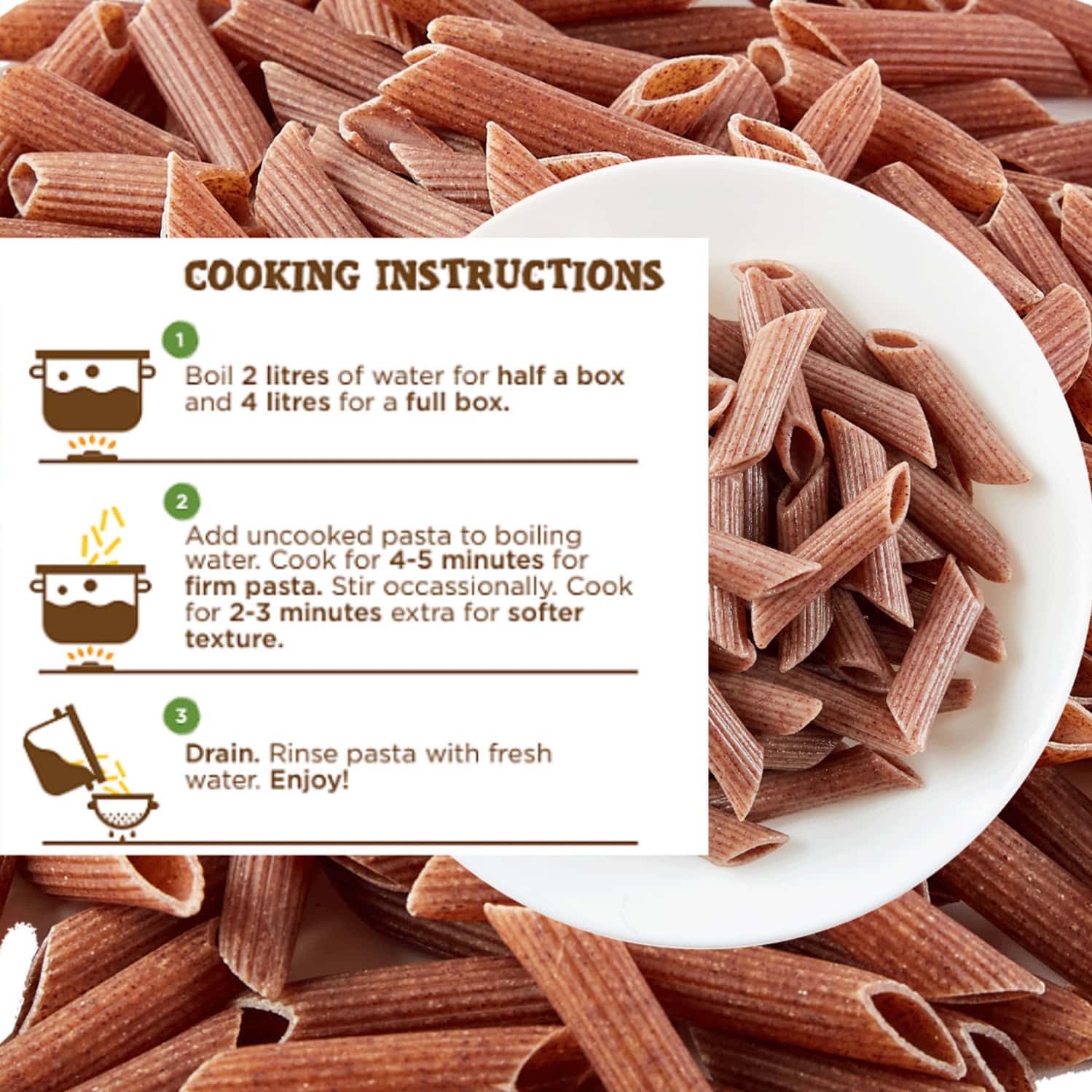 Buy LONG & SHORT PLANT PROTEIN PENNE PASTA - RED KIDNEY BEAN PASTA NO ...