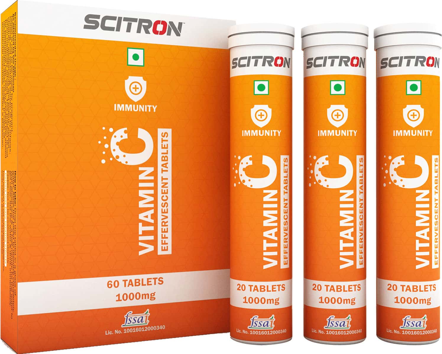 Buy SCITRON VITAMIN C 1000 MG - 60 EFFERVESCENT TABLETS (ORANGE) Online ...
