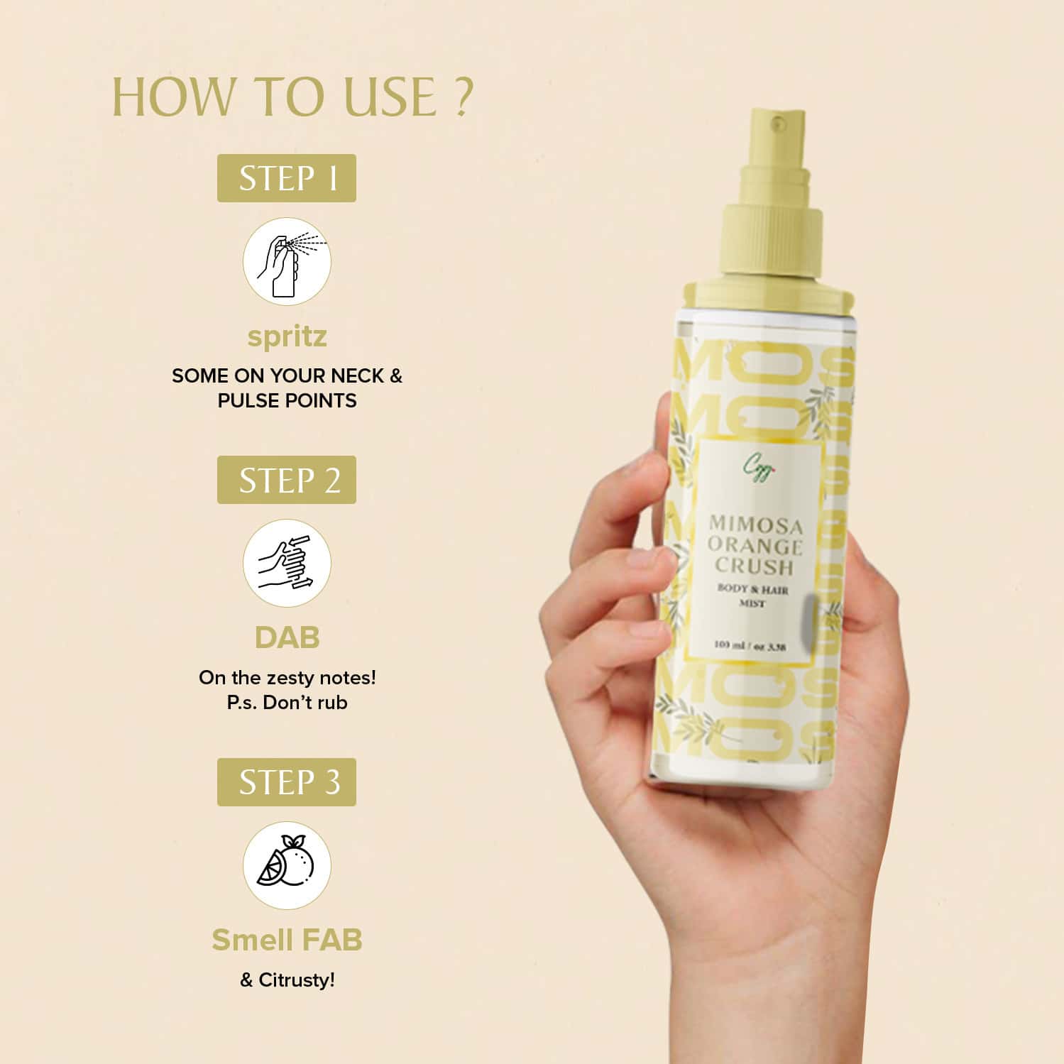 Buy CGG COSMETICS MIMOSA ORANGE CRUSH BODY & HAIR MIST, LONG LASTING ...