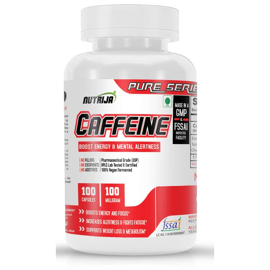 Buy NUTRIJA CAFFEINE 200MG 100 CAPSULES | PURE & POTENT | BOOSTS ...