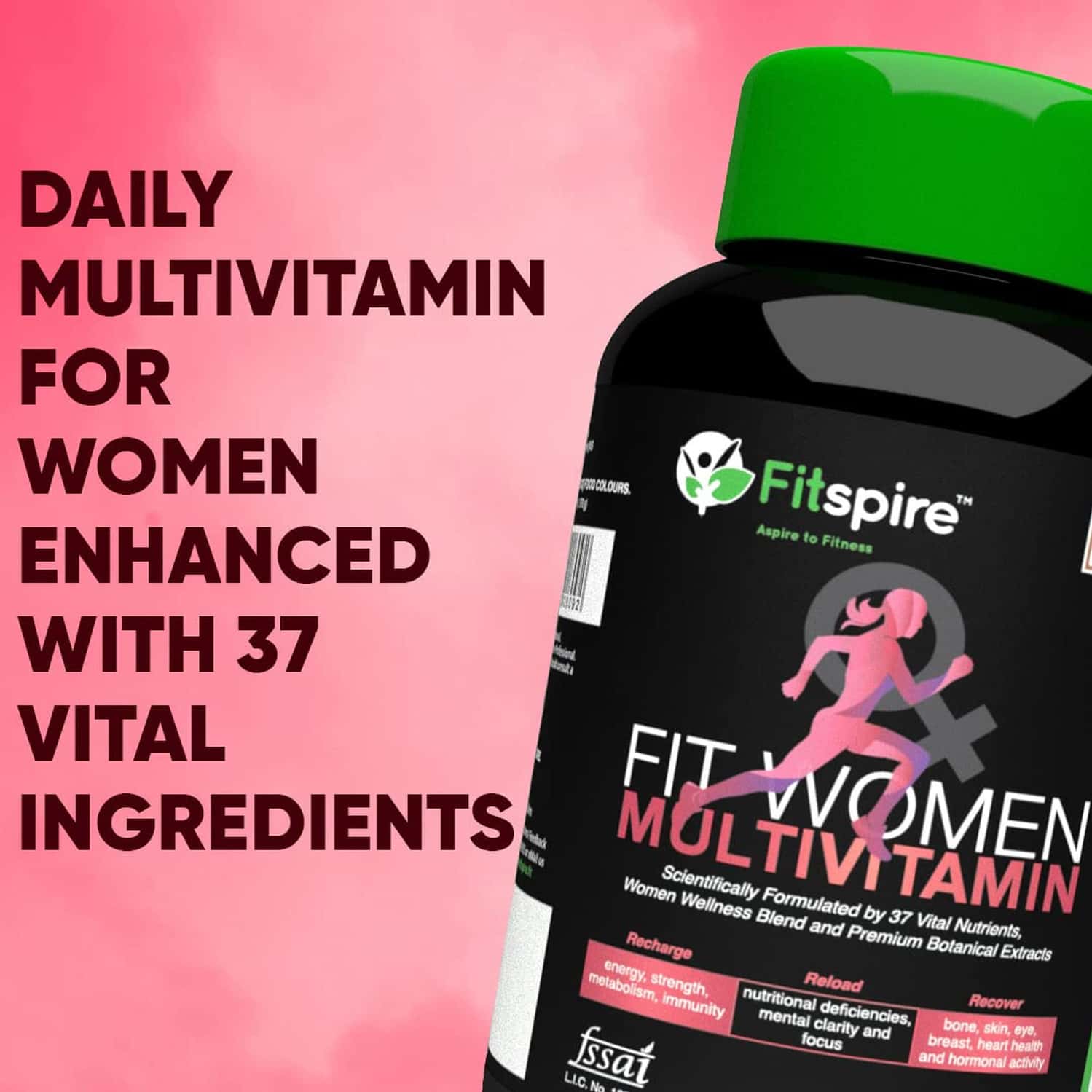 Buy FITSPIRE FIT WOMEN MULTIVITAMIN TABLETS - 60 TABLETS | DAILY ...