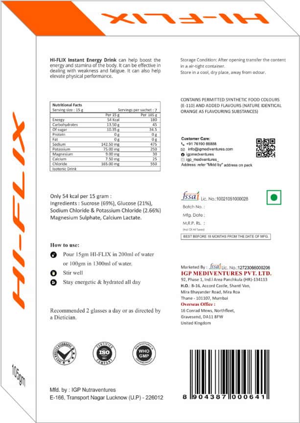 Buy HI-FLIX ENERGY DRINK - PACK OF 3(105GM PACK) Online & Get Upto 60% ...