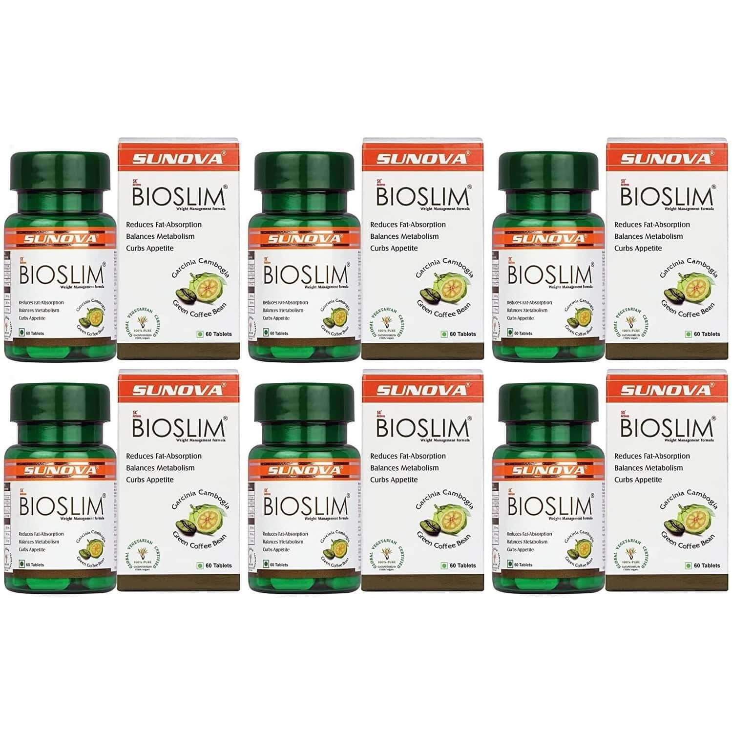 Buy SUNOVA BIOSLIM FAT BURNER TABLETS ORGANIC WEIGHT MANAGEMENT FORMULA ...