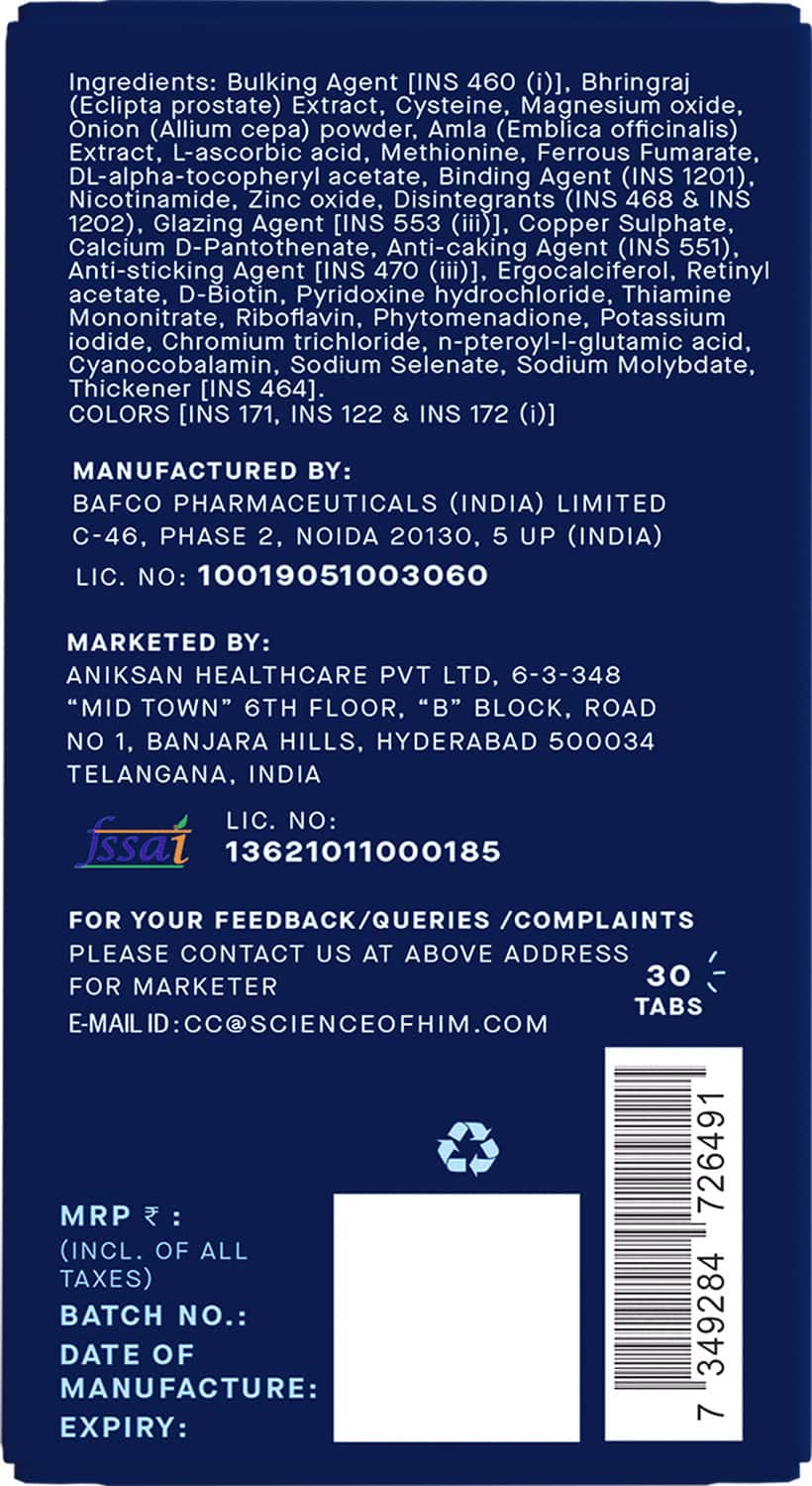 Buy Science Of Him Regro Hair Growth Tablets Online And Get Upto 60 Off 3935