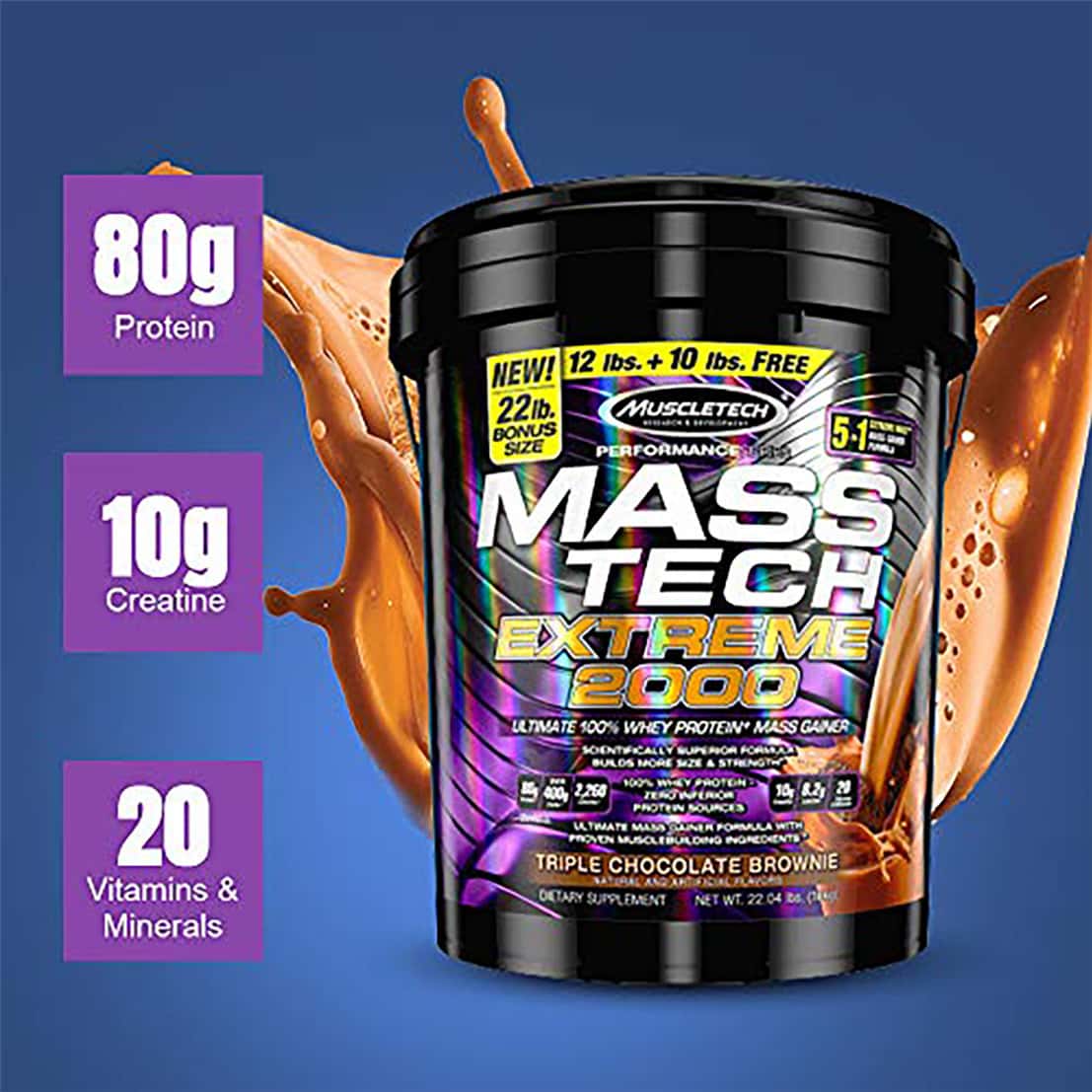 Buy MUSCLETECH CHOCOLATE MASS GAINER PROTEIN POWDER - 5000 GM Online ...