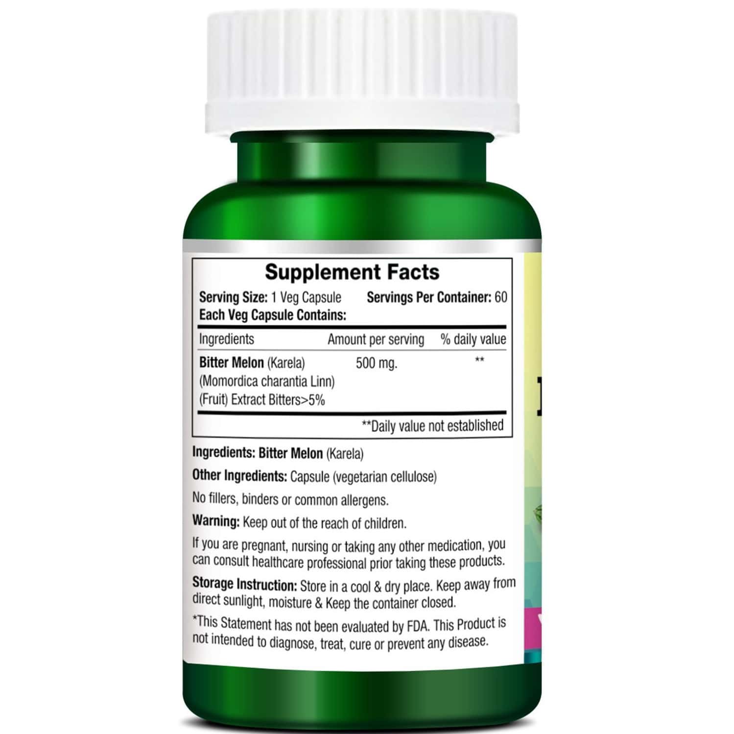 Buy MORPHEME REMEDIES BITTERMELON (KARELA) 500MG EXTRACT 60 VEG CAPS ...