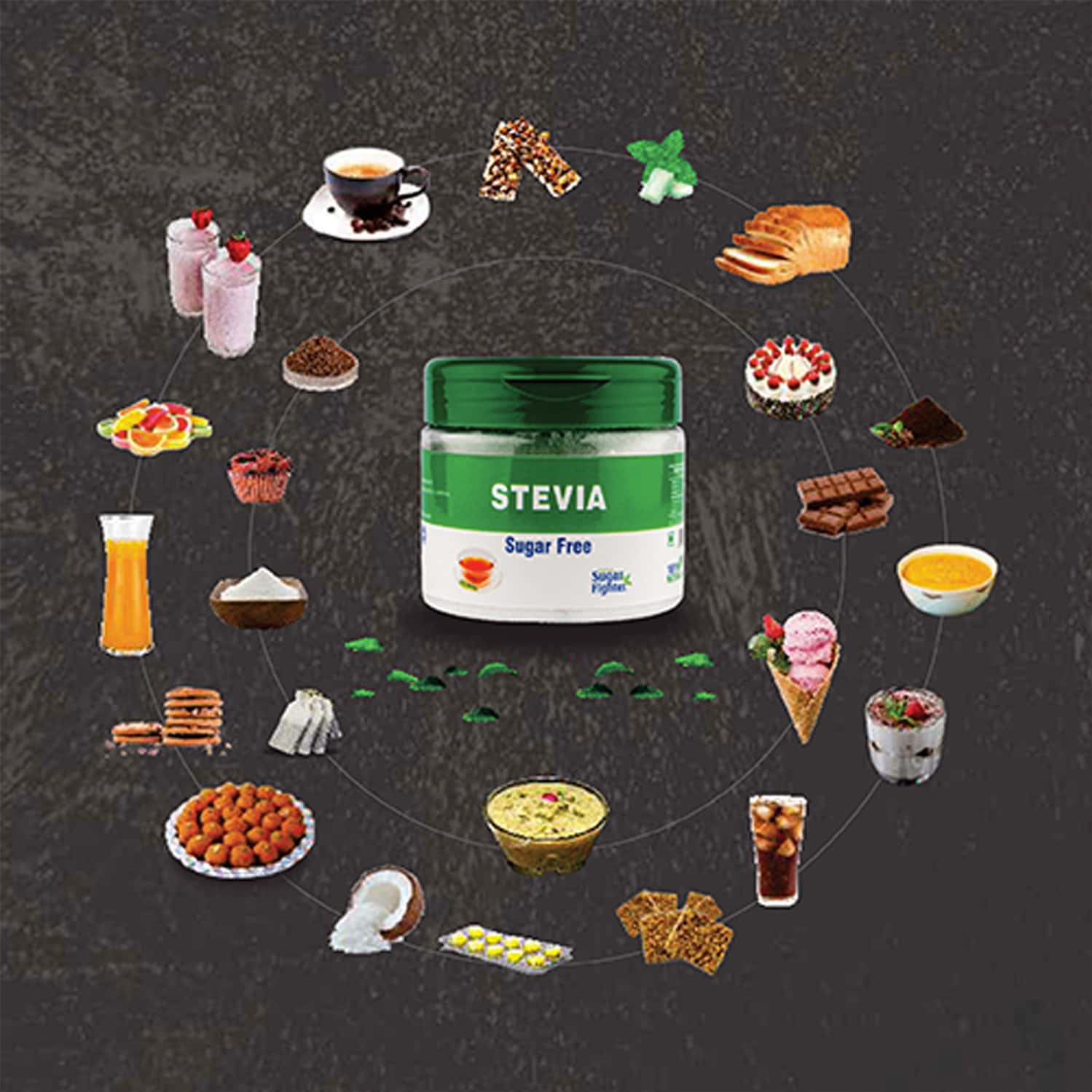 Buy SUGAR FIGHTER STEVIA SACHETS + NATURAL STEVIA COMBO - 50 PCS + 30 ...