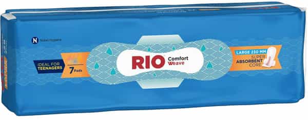 Buy RIO SANITARY PADS FOR WOMEN COMFORT WEAVE WITH WINGS (L) - (230MM ...