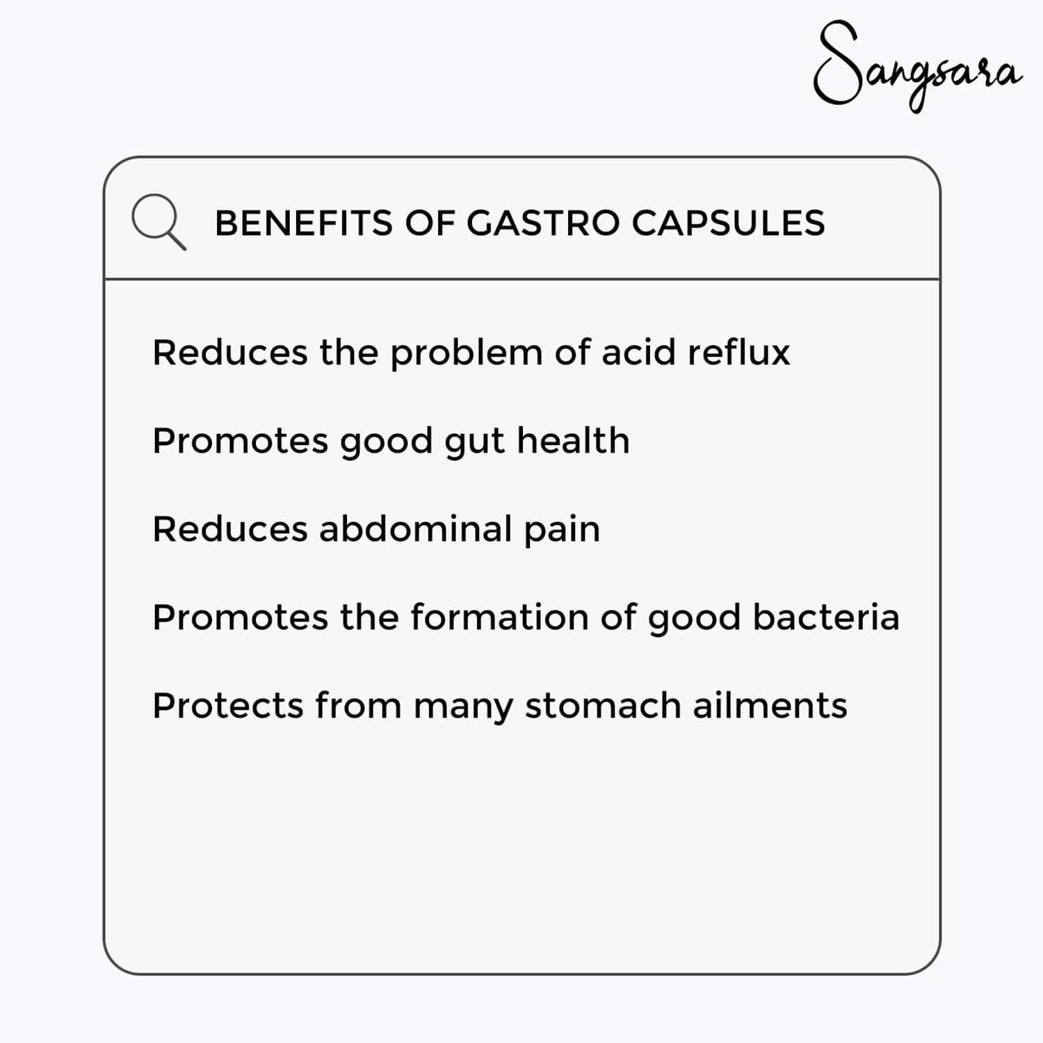 Buy SANGSARA GASTRO CAPSULES Online & Get Upto 60% OFF at PharmEasy
