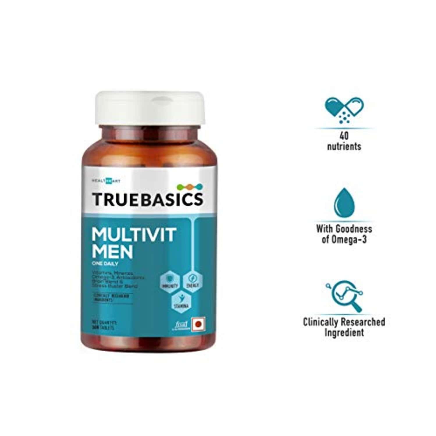 Buy TRUEBASICS MULTIVIT MEN WITH ULTRA OMEGA 3, 2 PIECE(S)/PACK ...