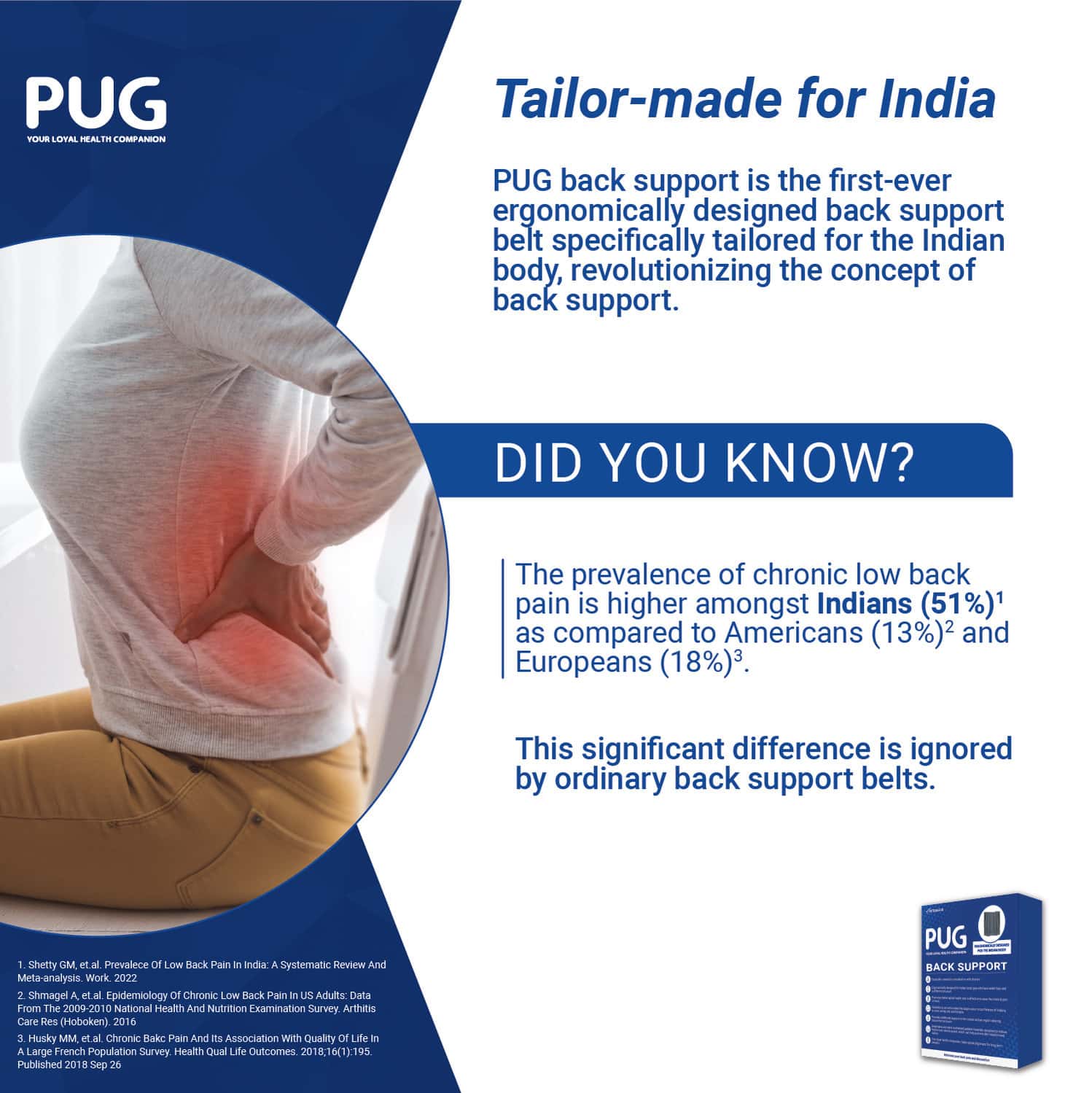 Order Pug Back Support Ergonomically Designed For The Indian Body ...