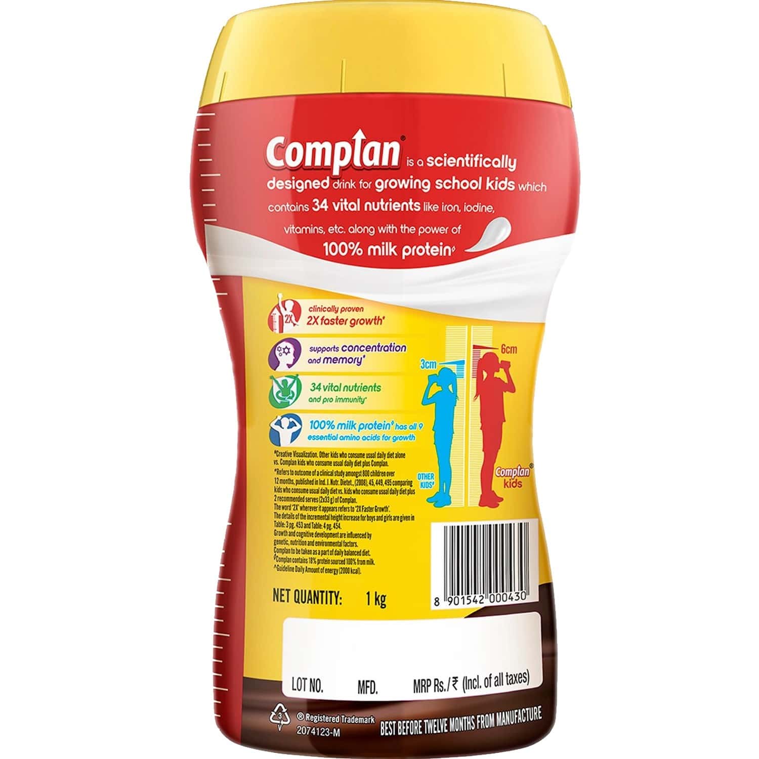 Buy COMPLAN NUTRITION AND HEALTH DRINK ROYALE CHOCOLATE 1KG, JAR Online ...