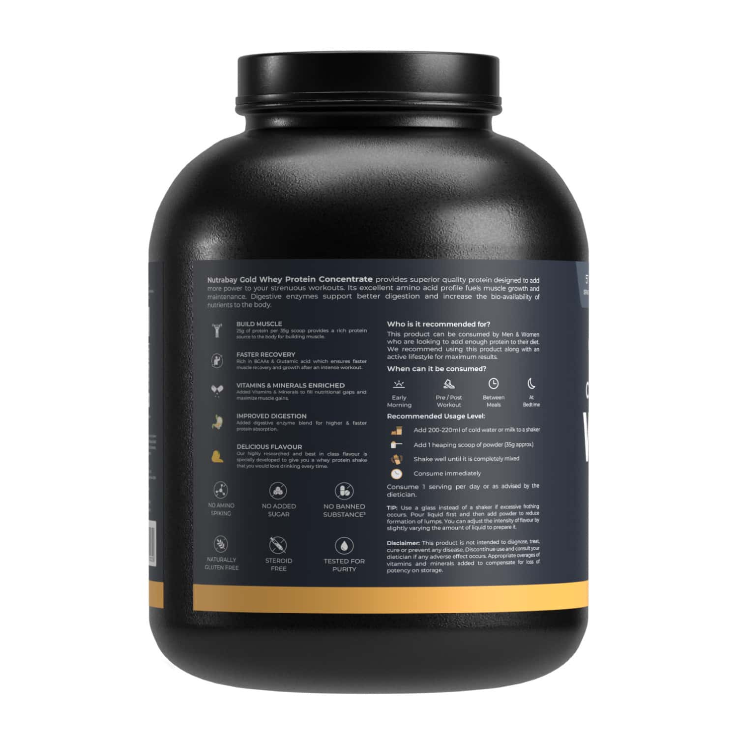 Buy NUTRABAY GOLD 100% WHEY PROTEIN CONCENTRATE|25G PROTEIN|MUSCLE ...
