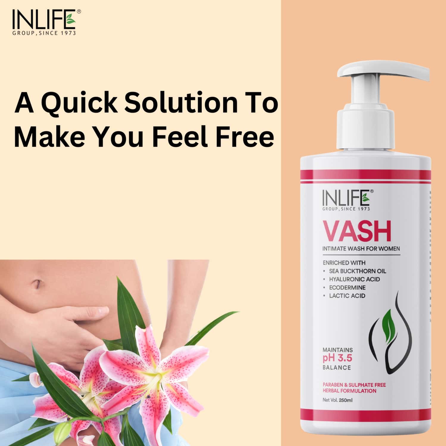 Buy INLIFE VASH INTIMATE WASH FOR WOMEN | MAINTAINS PH LEVELS ...