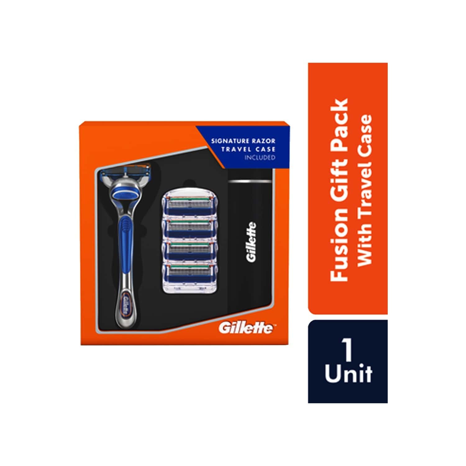 Buy GILLETTE FUSION SIGNATURE GIFT PACK SHAVING RAZOR KIT OF 3 Online ...