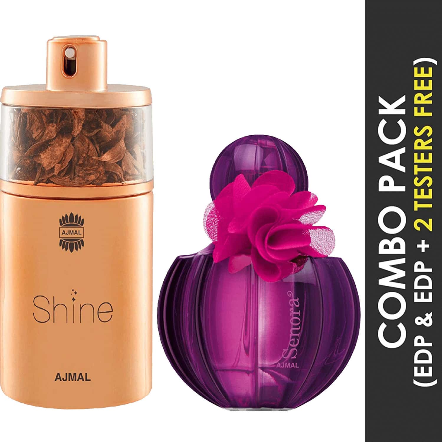 Buy AJMAL SHINE EDP POWDERY 75ML PERFUME FOR WOMEN AND SENORA EDP 75ML ...