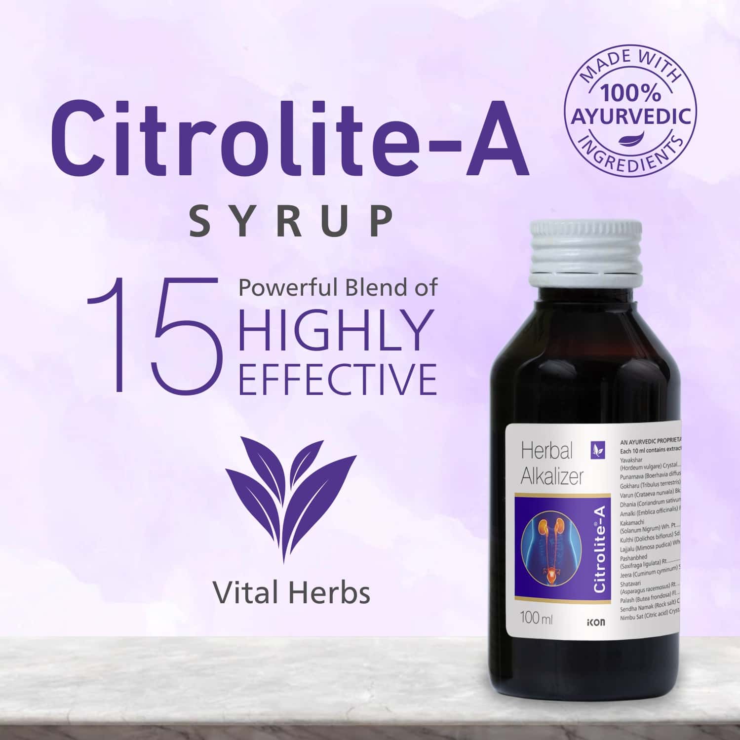 Buy CITROLITE-A SYRUP 100 ML | BLEND OF AYURVEDIC HERBS FOR KIDNEY ...