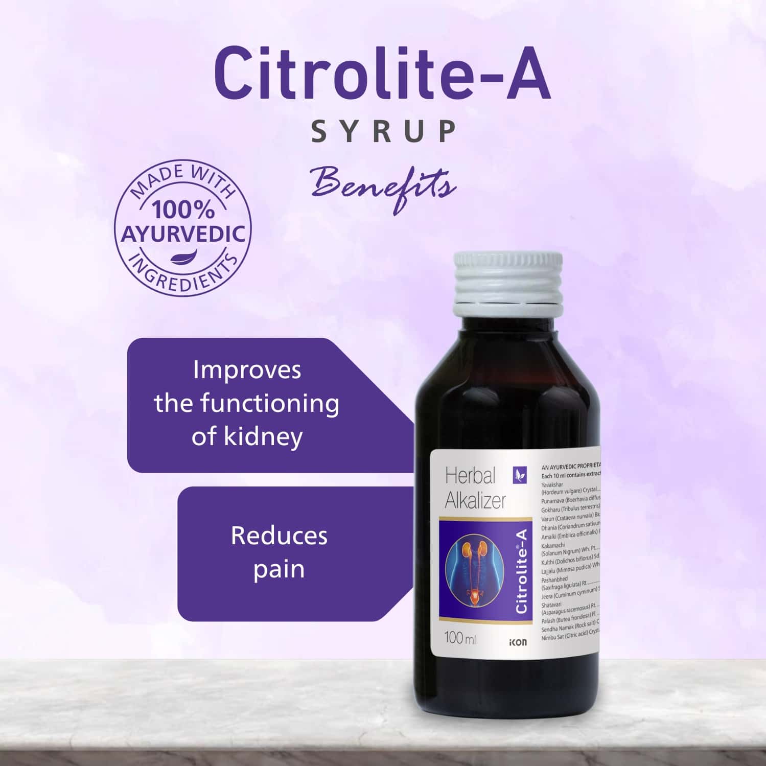 Buy CITROLITE-A SYRUP 100 ML | BLEND OF AYURVEDIC HERBS FOR KIDNEY ...