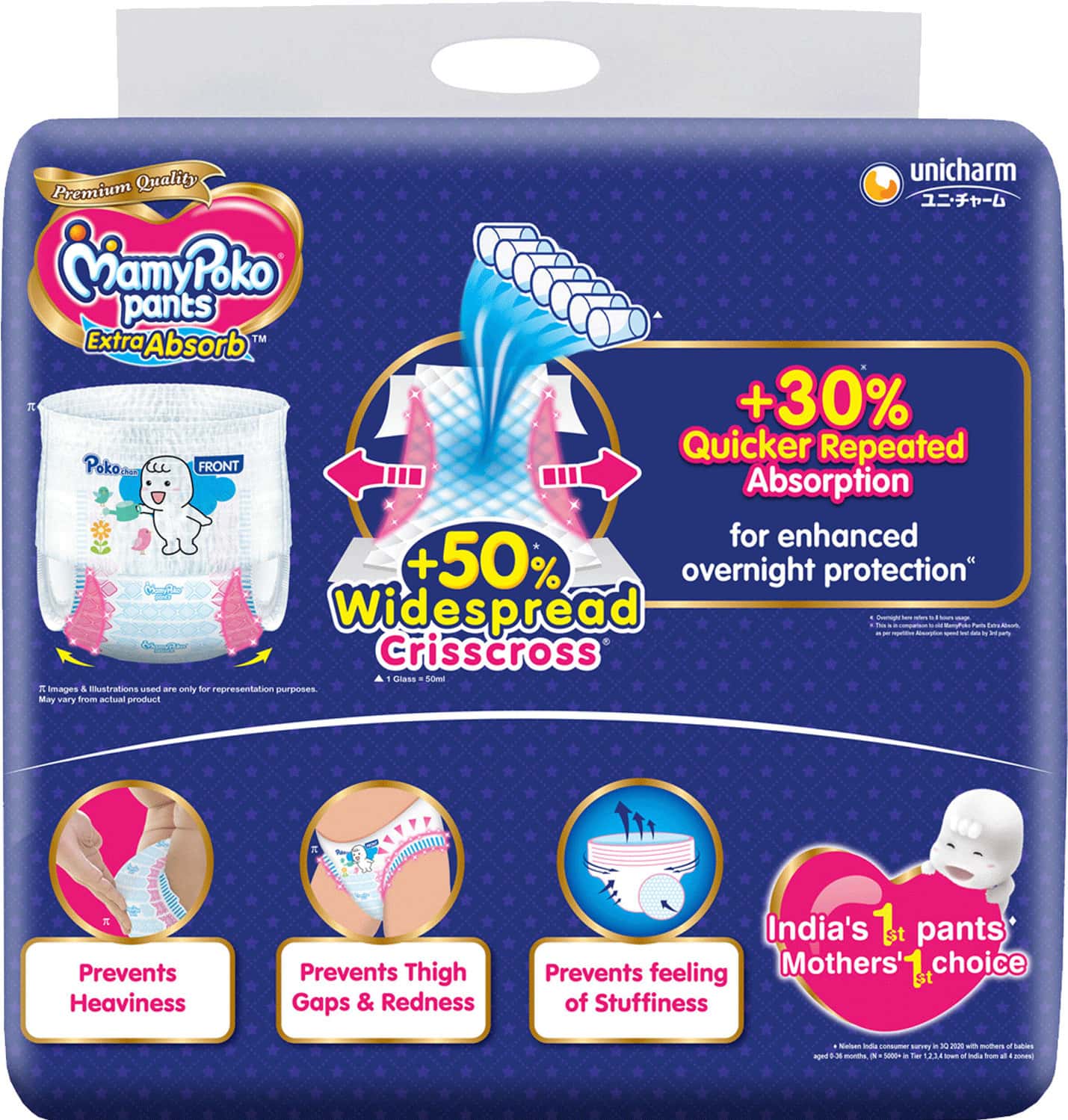 Buy MAMYPOKO PANTS EXTRA ABSORB DIAPERS (LARGE) - 74 DIAPERS Online ...