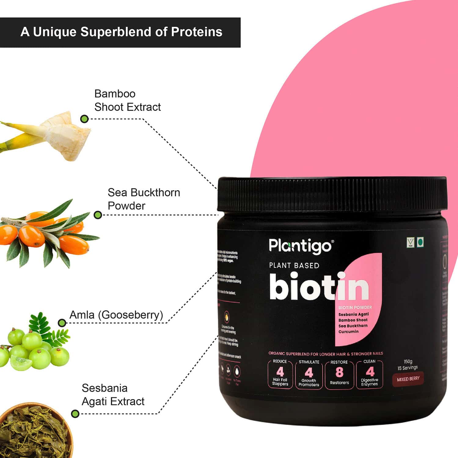 Buy PLANTIGO PLANT BIOTIN (10000+MCG) POWDER FOR MEN AND WOMEN HAIR ...