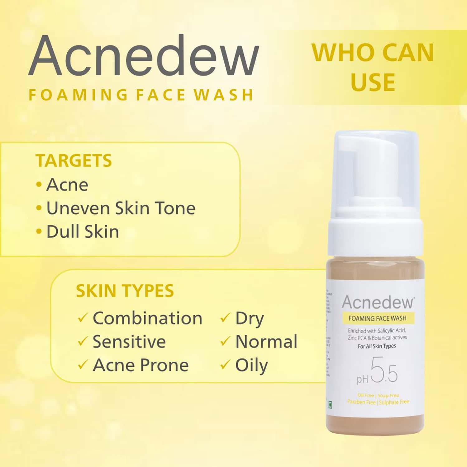 Buy ACNEDEW ANTIACNE & ANTIPIMPLE FOAMING FACE WASH 100 ML | SALICYLIC ...