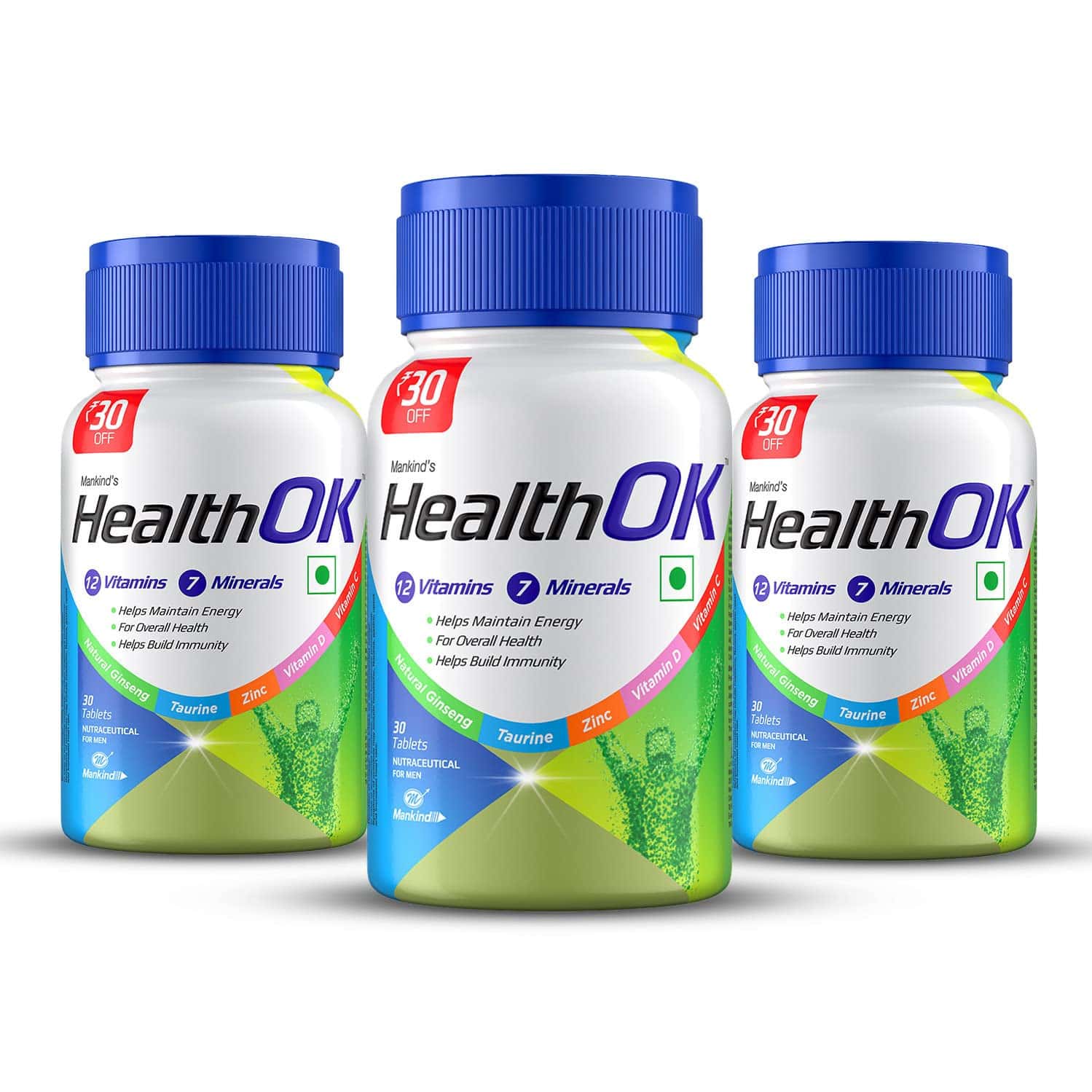 Buy HEALTH OK DAILY MULTIVITAMIN FOR ENERGY & OVERALL HEALTH FOR MEN30 ...