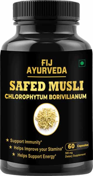 Buy FIJ AYURVEDA SAFED MUSLI EXTRACT CAPSULE (CHLOROPHYTUM BORIVILIANUM) - 60 CAPSULE Online ...