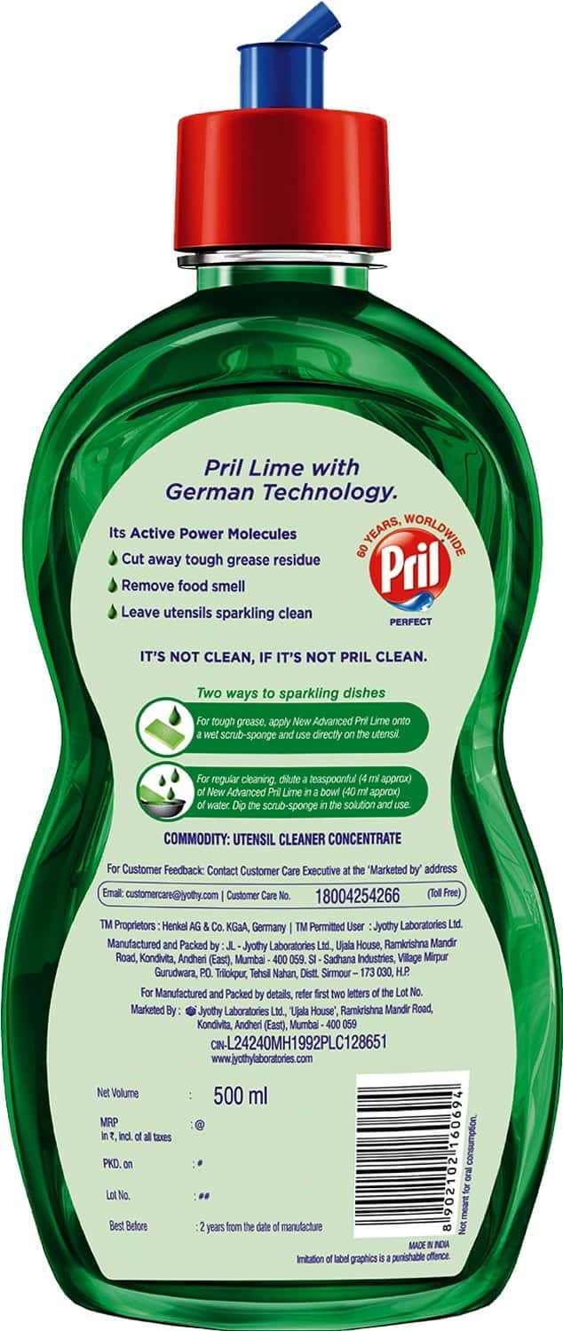 Buy PRIL ACTIVE LIME DISHWASH LIQUID 500 ML Online & Get Upto 60% OFF ...