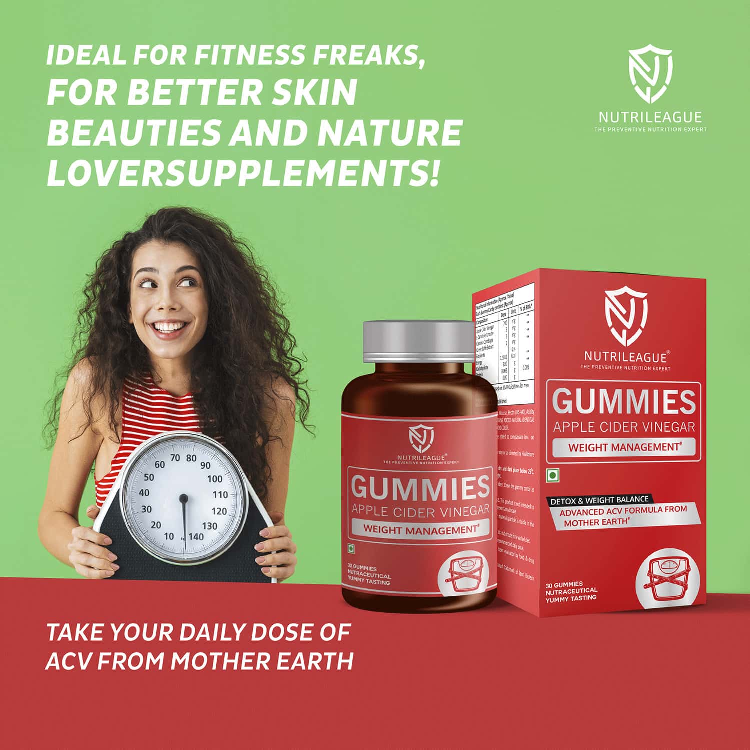 Buy Nutrileague Apple Cider Vinegar Gummies 500 Mg Acv With Mother
