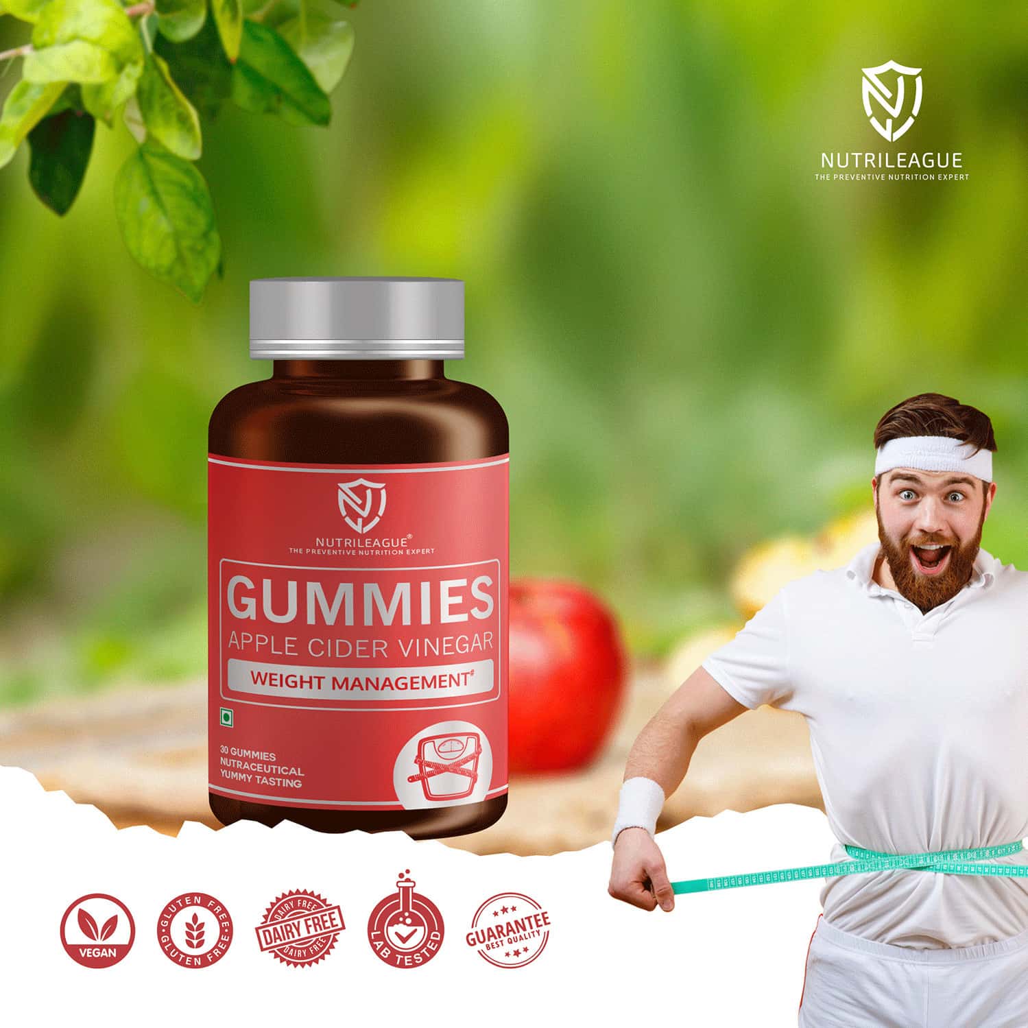 Buy Nutrileague Apple Cider Vinegar Gummies 500 Mg Acv With Mother