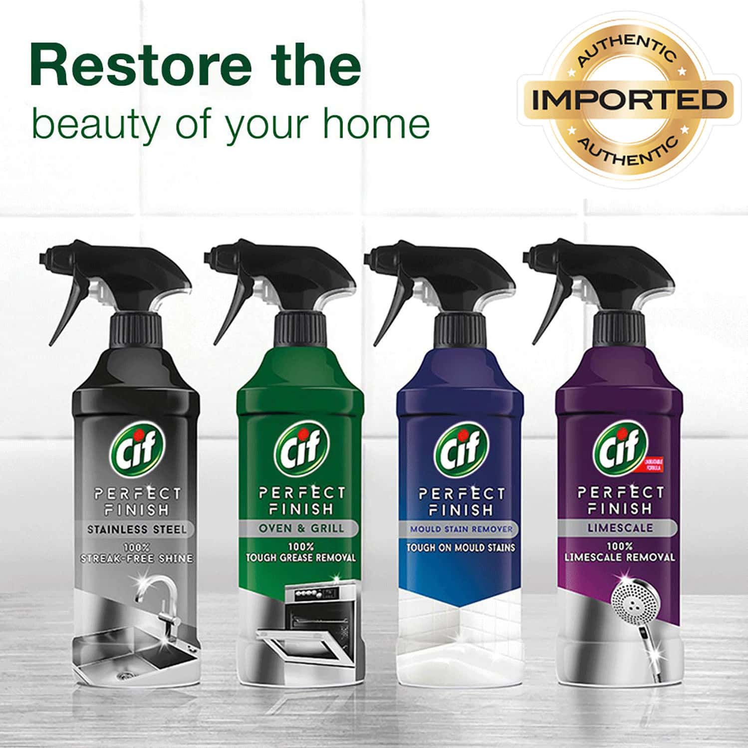 Buy CIF PERFECT FINISH OVEN & GRILL CLEANER SPRAY 100% TOUGH GREASE ...