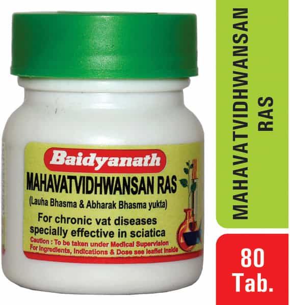 Buy BAIDYANATH NAGPUR MAHAVAT VIDHWANSAN RAS 80 TABLETS | AYURVEDIC ...