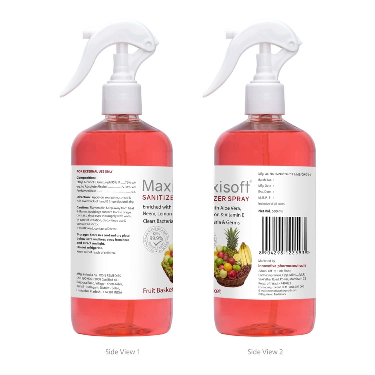 Buy MAXISOFT HAND SANITIZER SPRAY (FRUIT BASKET) 500 ML Online & Get ...