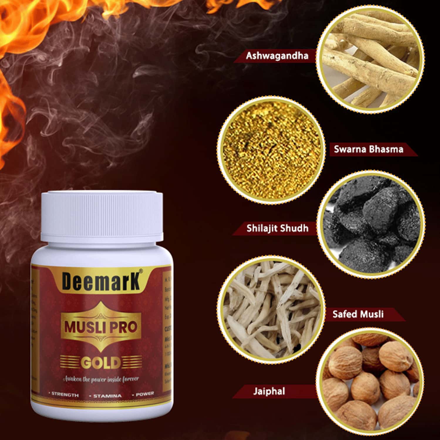 Buy DEEMARK MUSLI PRO GOLD |100 % AYURVEDIC FOR STRENGTH STAMINA ...