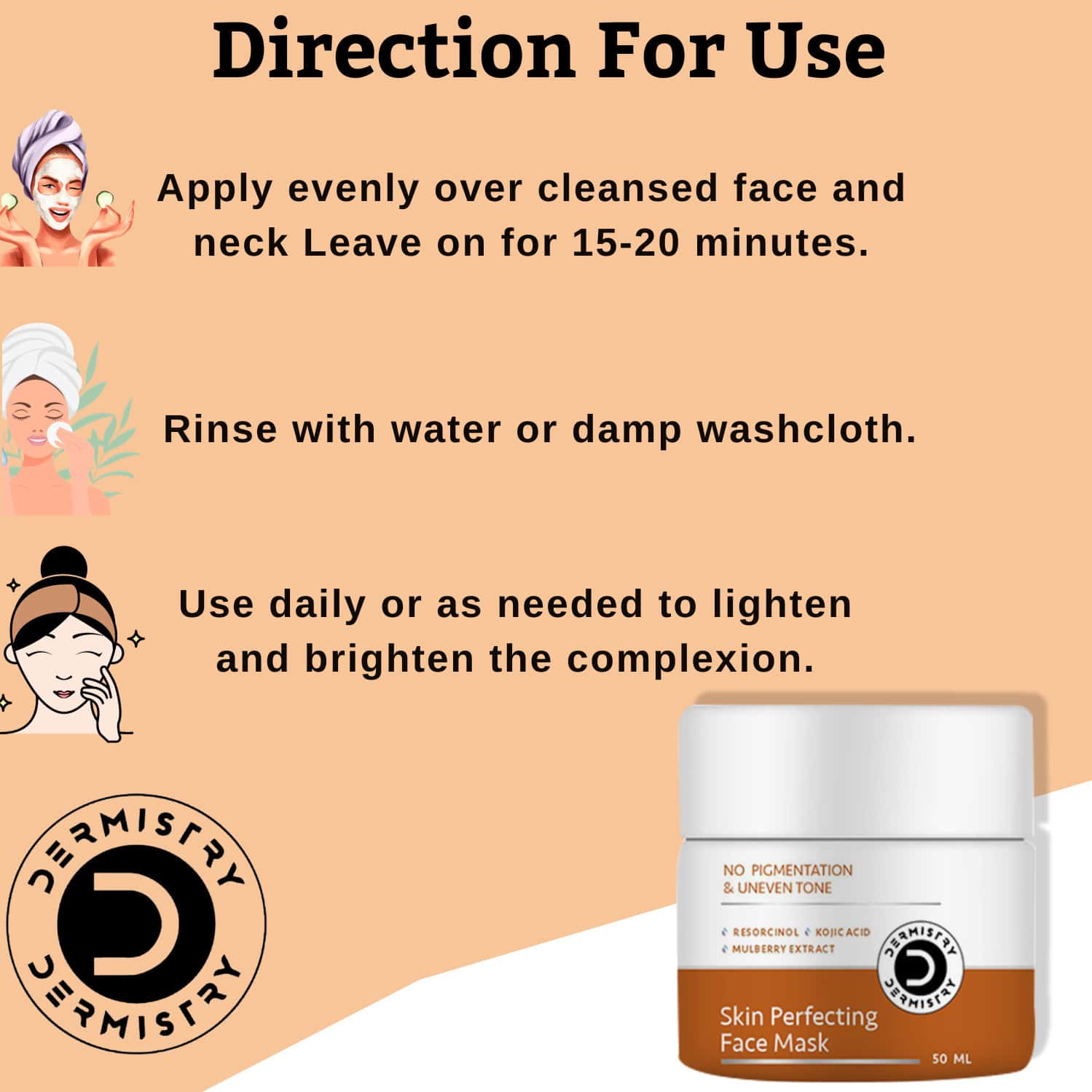 Buy DERMISTRY PIGMENTATION DARK SPOTS MELASMA REMOVAL KOJIC ACID FAIRNESS CREAM & FACE MASK FOR ...